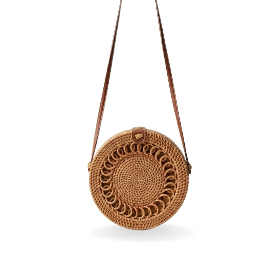 Aura Bali Rattan Sling Bag – Premium Handcrafted Round Straw Shoulder ...